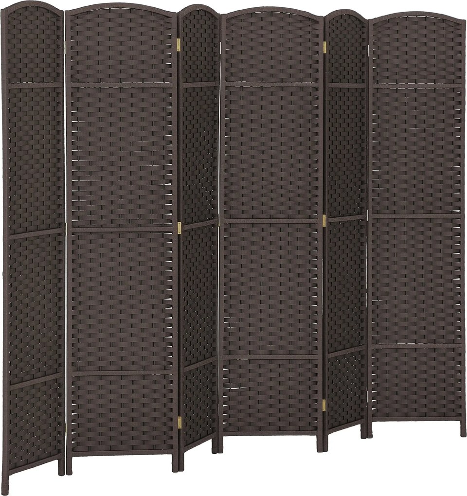 HOMCOM 6-panelový skládací paravan 240x170 cm pro obývací pokoj, ložnici a kancelář, hnědý | Aosom