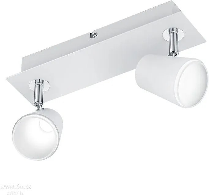 Trio Leuchten 873170231 Narcos, spotové svítidlo s vypínačem, 2x6W LED 3000K, bílá, délka 28,5cm