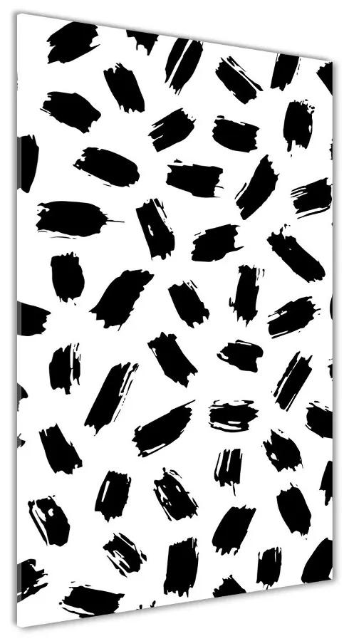 Wallmuralia Vertikální Fotoobraz na skle Černo-bílá fleky 50x100