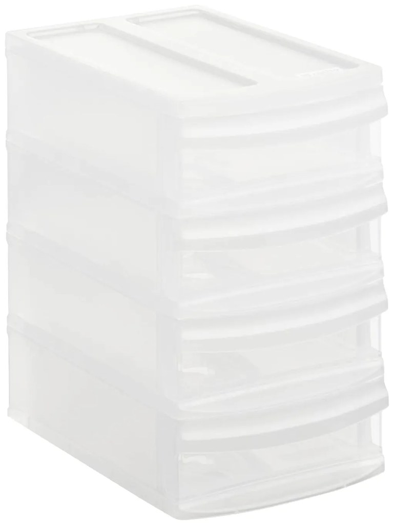 XXS - Box s 4 zásuvkami, úložný box vysunovací, transparentní Rotho SYSTEMIX - TOWER