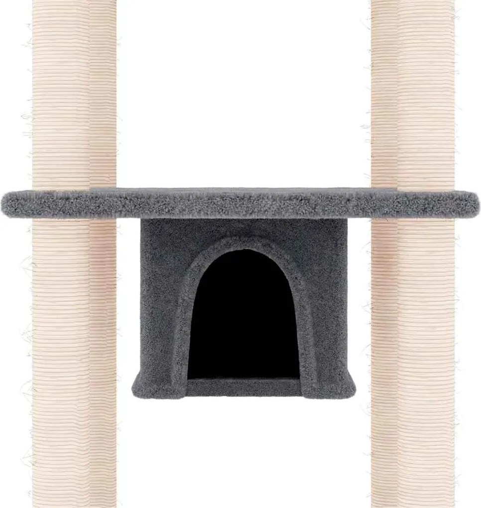Škrabadlo pro kočky se sisalovými sloupky tmavě šedé 169 cm 171674