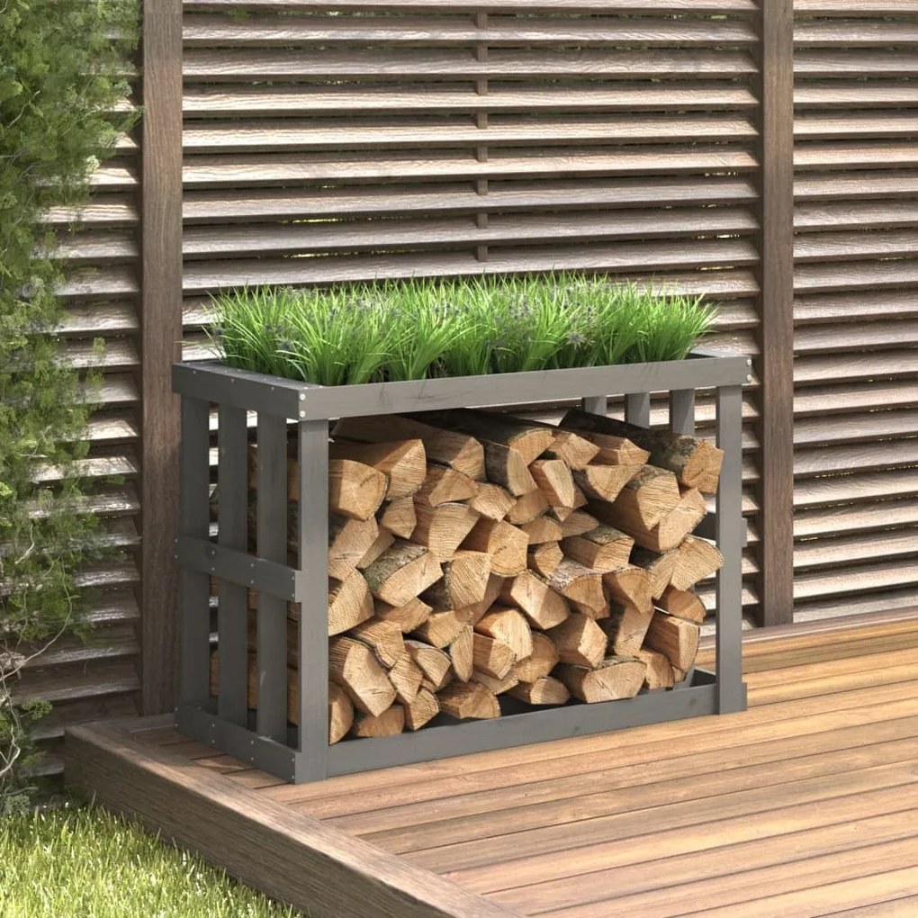 vidaXL Venkovní stojan na dřevo 108x52x74 cm masivní borovice [822631] Barva: Bílá