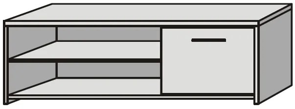 TV skříňka Quadro, dub sonoma/bílá, 2 přihrádky