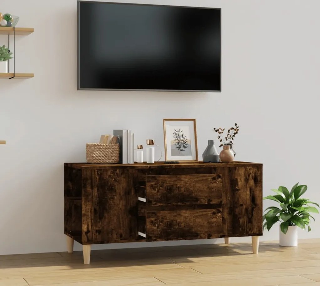 vidaXL TV skříňka 102x44,5x50 cm kompozitní dřevo [819602] Barva: Černá