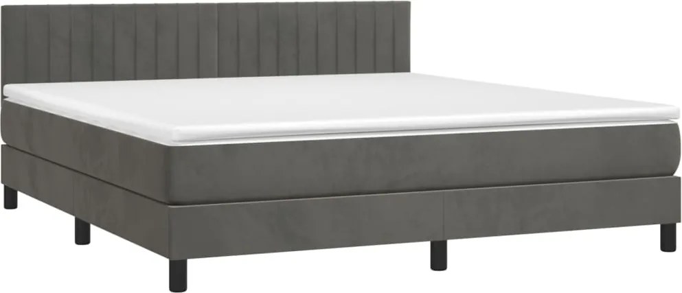Box spring postel s matrací tmavě šedá 180x200 cm samet 3141438