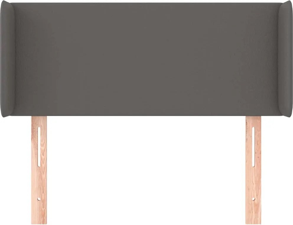 Čelo postele typu ušák šedá 93x16x78/88 cm umělá kůže 3118570
