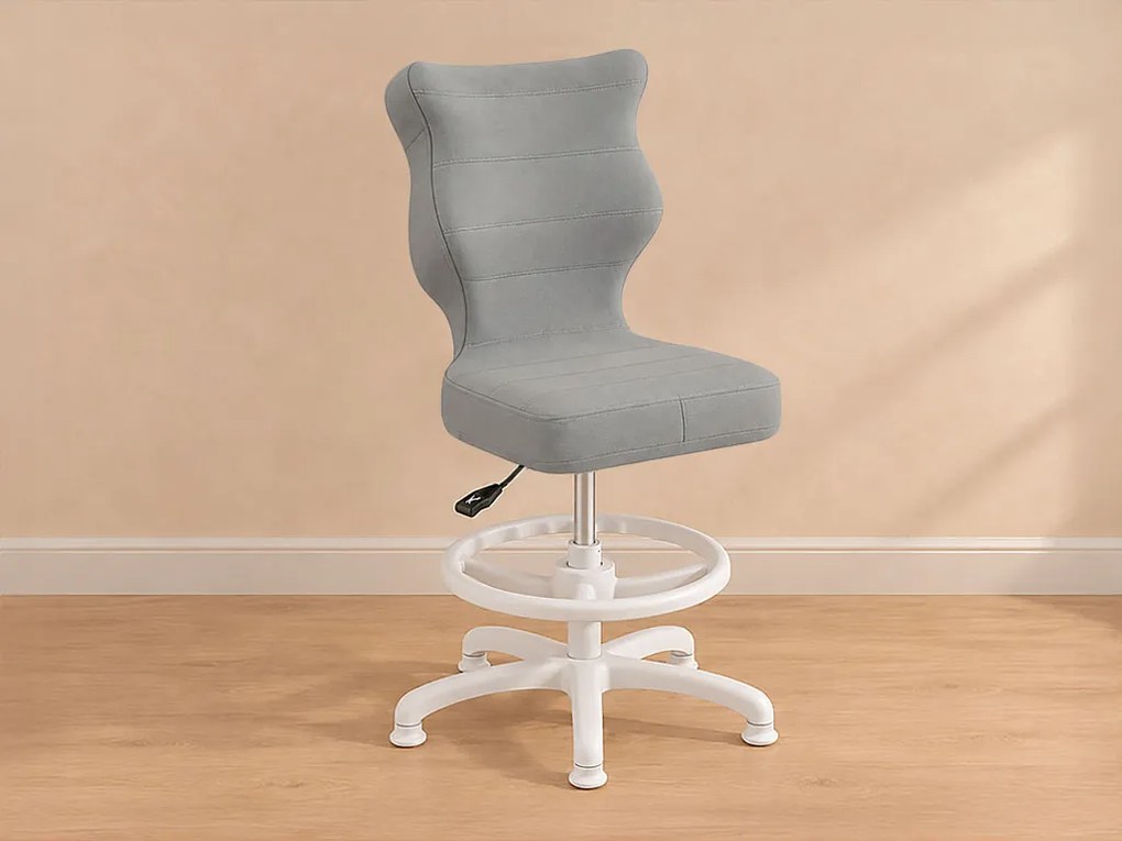 Ergonomická otočná židle pro děti k psacímu stolu ŠEDÁ Zvolte rozměr: dítě 119 - 142 cm (výška stolu 71 - 82 cm)