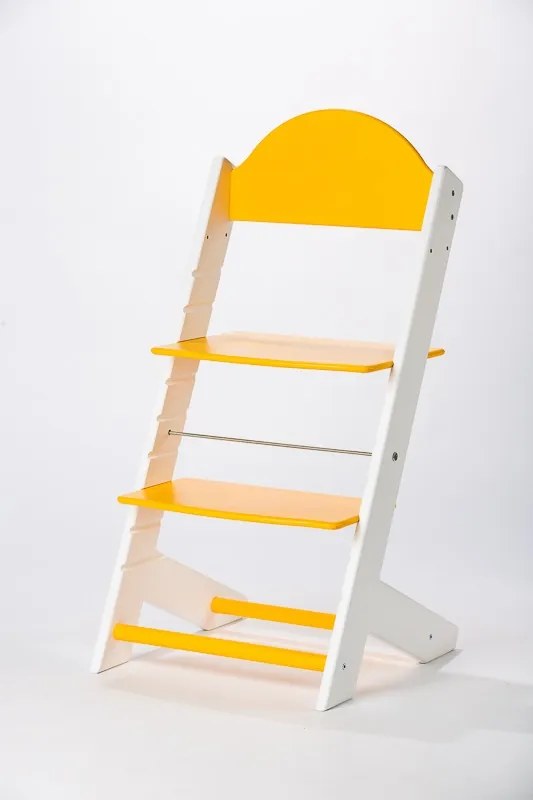 Lucas Wood Style rostoucí židle MIXLE -  bílá/žlutá rostoucí židle MIXLE: Autíčko