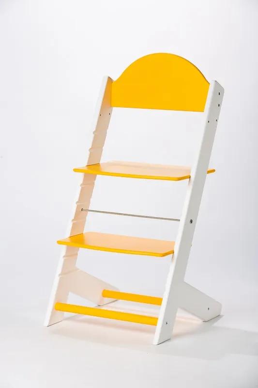 Lucas Wood Style rostoucí židle MIXLE -  bílá/žlutá rostoucí židle MIXLE: Srdíčko