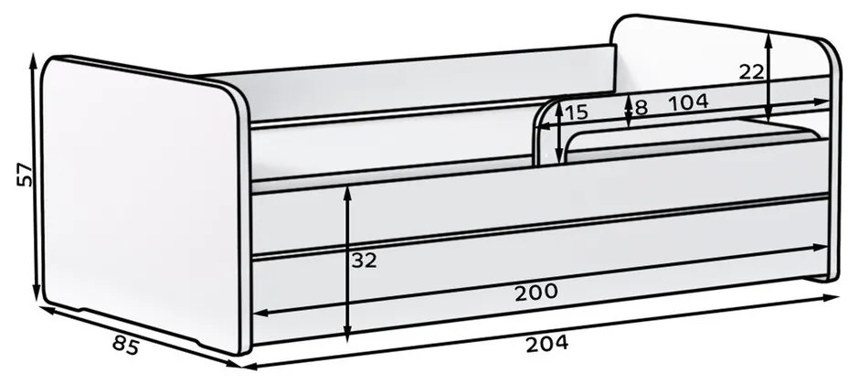 Bílá dětská postel s roštem 80x200 cm Duuli – ELTAP