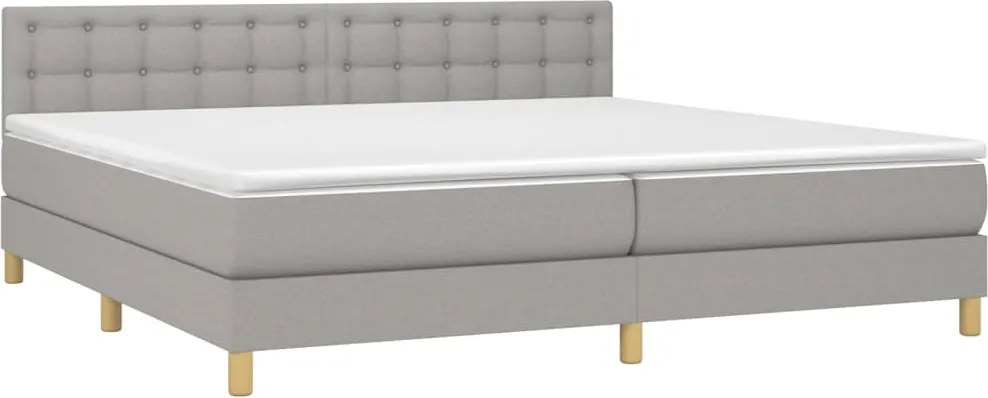Box spring postel s matrací světle šedá 200 x 200 cm textil 3140961