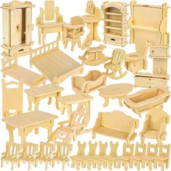 Dřevěná sada nábytku skládací Kruzzel 23542 set pro panenky