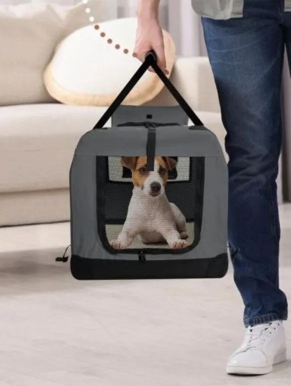 Leopet Přepravní box pro psy L, 70 x 52 x 52 cm, antracit