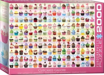 EUROGRAPHICS Puzzle Barevné dortíky (Cupcakes) / 2000 dílků / 99,7 x 6