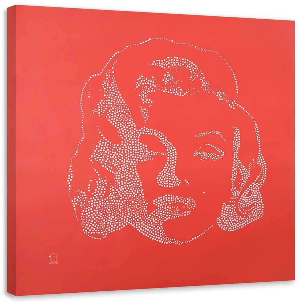 Obraz na plátně Marilyn Monroe červená - 30x30 cm