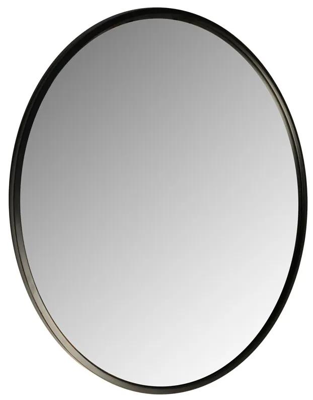 LOFTIKA 65 cm Kulaté nástěnné zrcadlo v černém rámu
