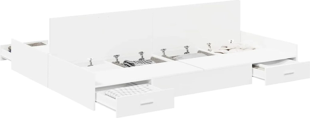Rám postele s úložným prostorem se zásuvkou Bílá 135 x 190 cm 3335317