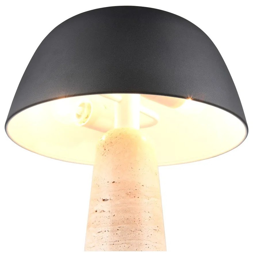 Černá/béžová stolní lampa s kovovým stínidlem (výška 41 cm) Timba – Trio Select