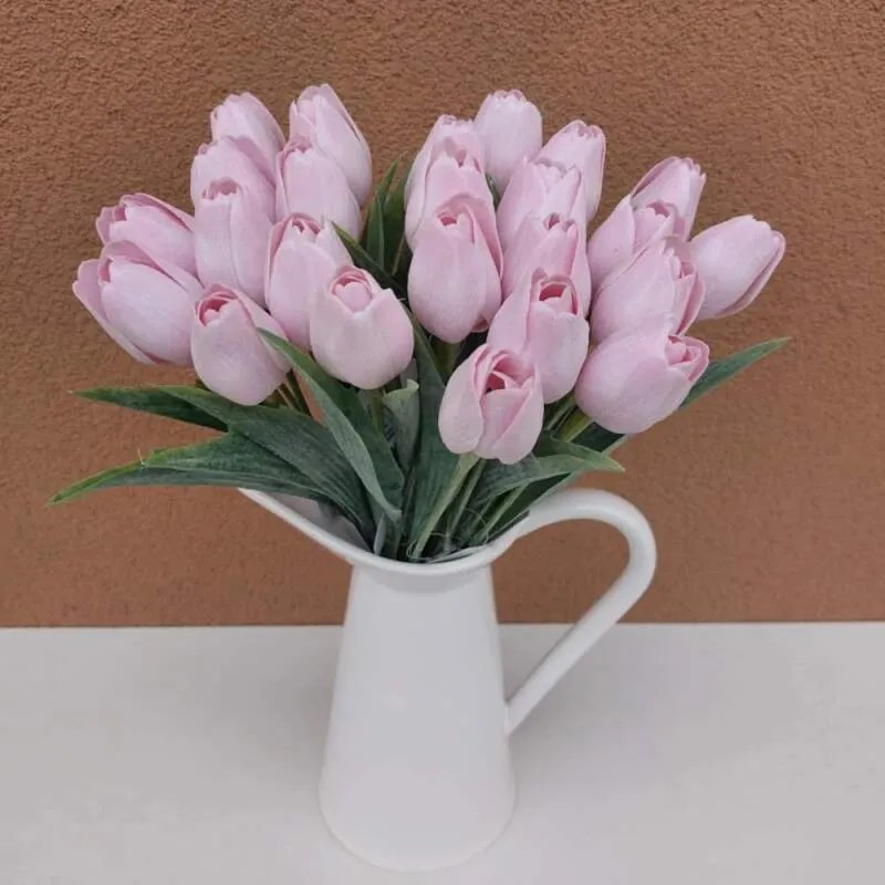 Umělý tulipán - růžový pastelový