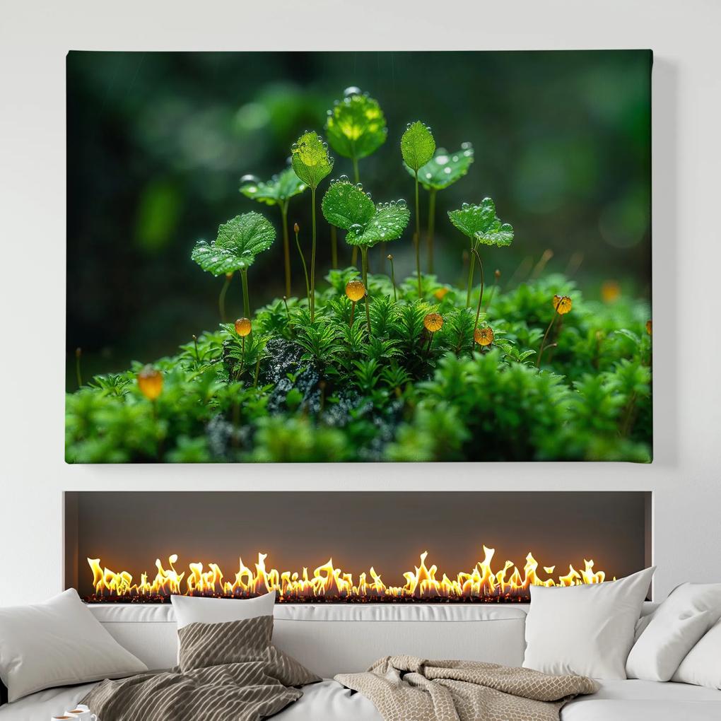 Obraz na plátně - Květinový lesík deštěm zkropený FeelHappy.cz Velikost obrazu: 60 x 40 cm
