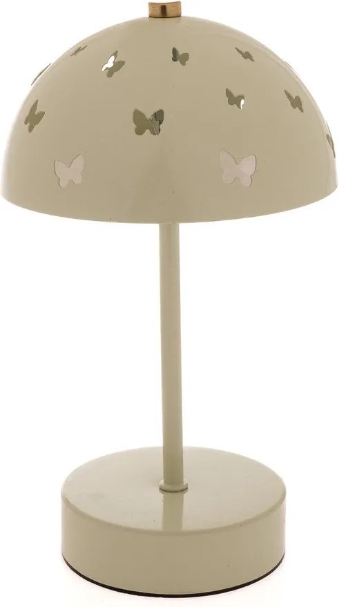 Béžová kovová dětská stolní lampa Butterfly – Dakls