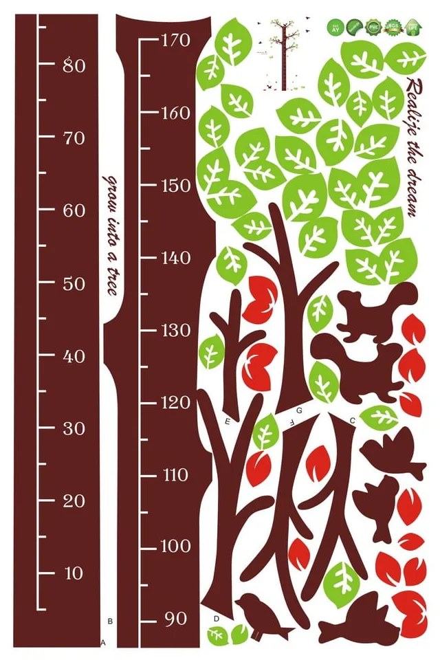 Dětská samolepka – metr na dveře nebo zeď 60x190 cm Dreaming Tree – Ambiance