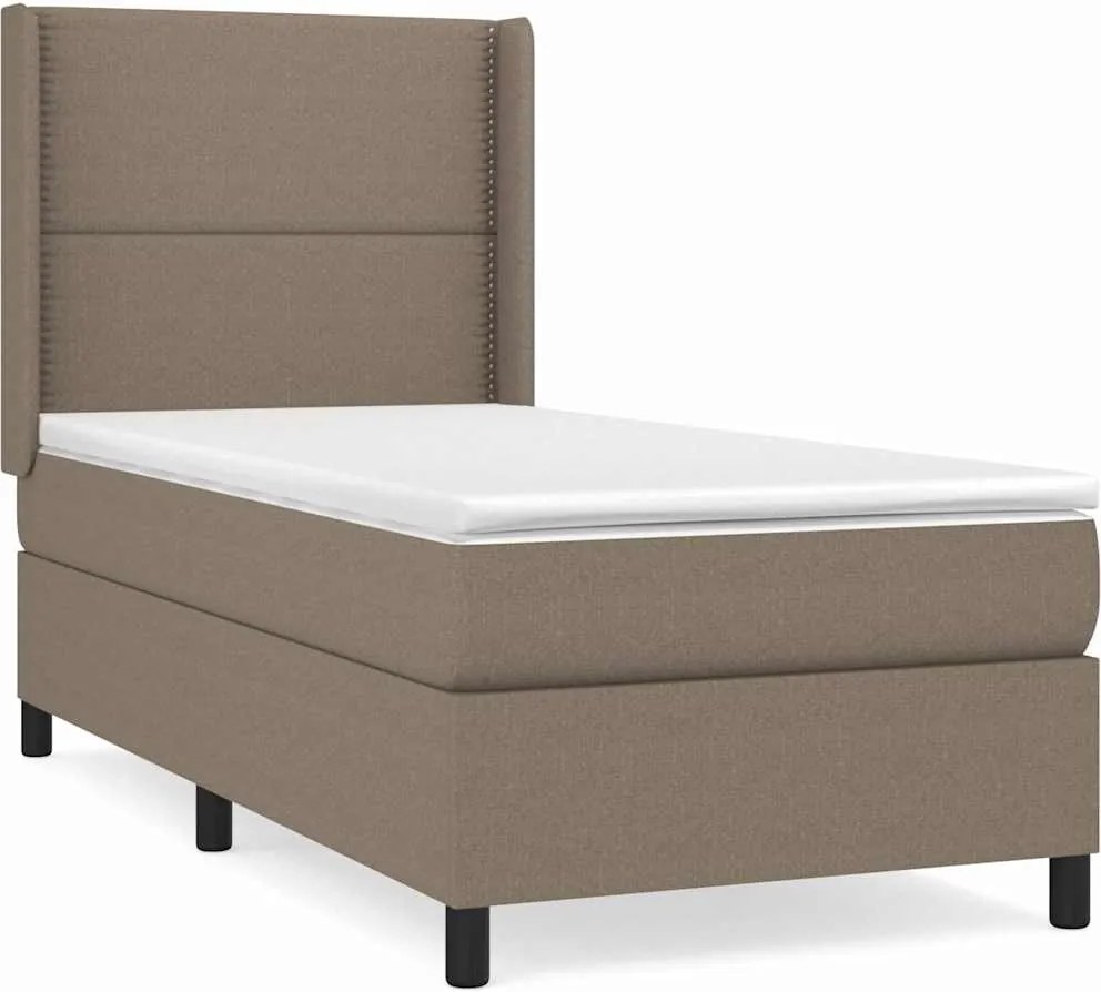 Box spring postel s matrací taupe 90x200 cm textil 3131325