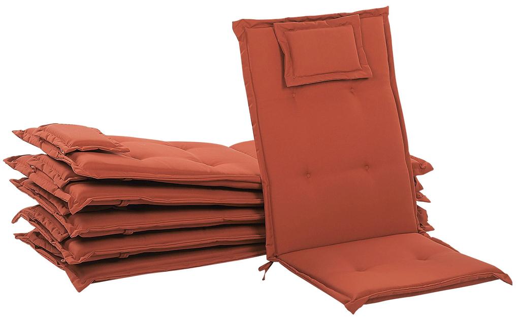 Sada 6 polštářů na zahradní židle terakota TOSCANA/JAVA  Beliani