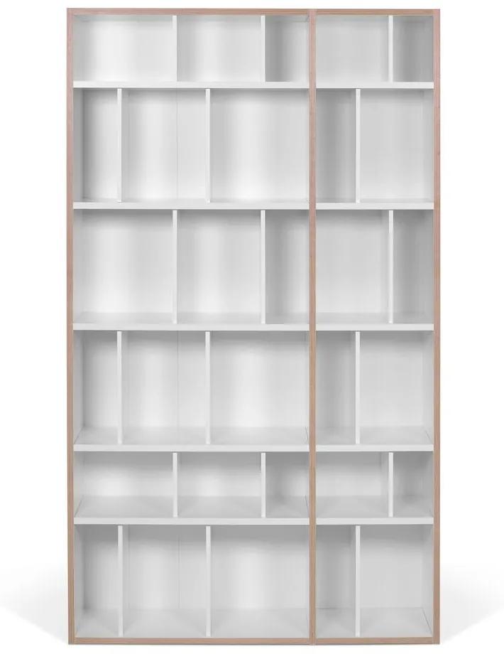 Bílá knihovna s hranou v dřevěném dekoru 108x188 cm Group - TemaHome
