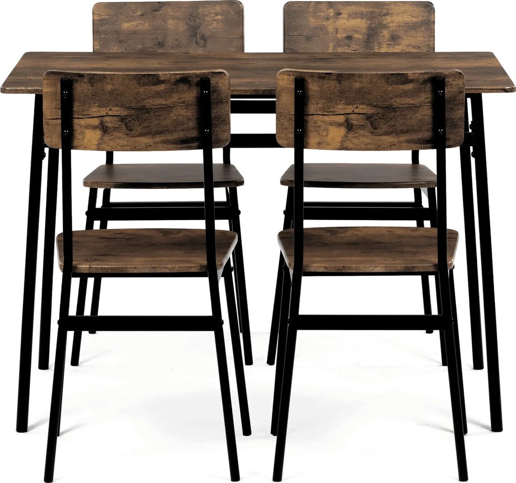Jídelní set CORTINA 1+4 - old wood 2 / černé kovové nohy