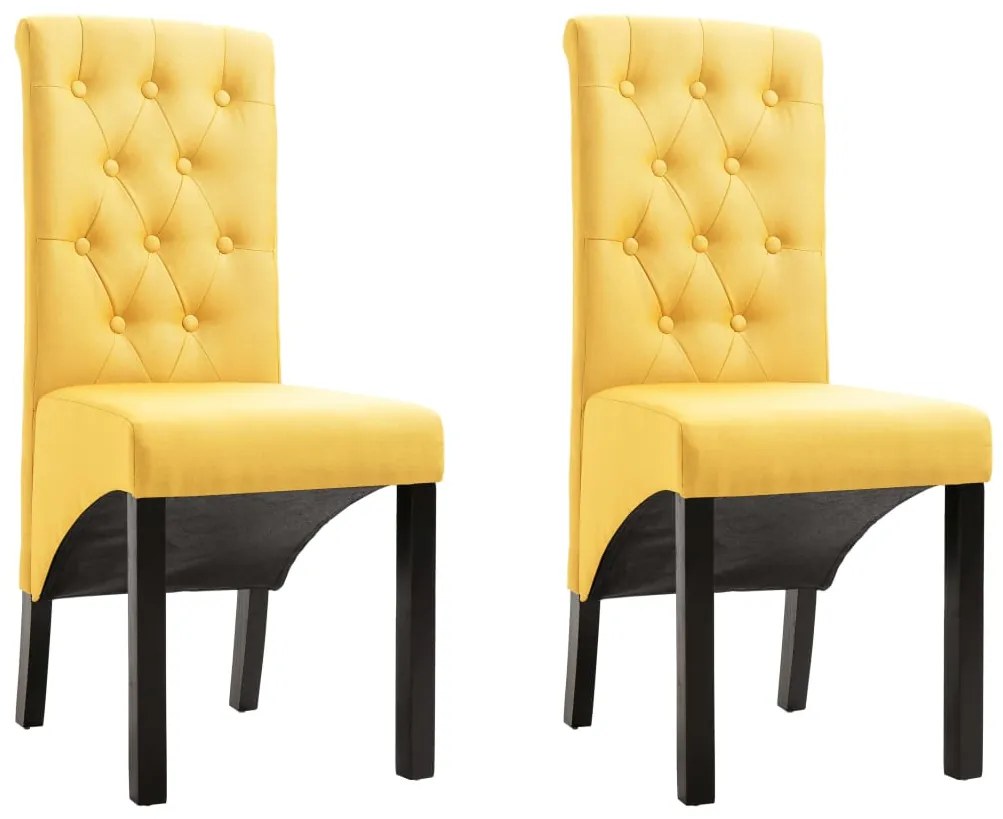 248992 vidaXL Jídelní židle 2 ks žluté textil