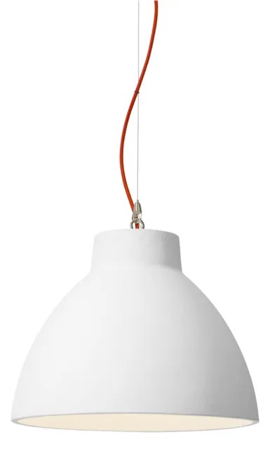 Wever Ducré 2184E0R0 Bishop 4.0, bílé závěsné svítidlo s červeným kabelem, 1x25W E27, prům. 40cm