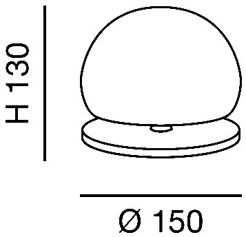 Fabas luce Fabas Morgana, dotyková stolní lampa černý kov/mléčné sklo, 1xG9 33W, průměr 15cm