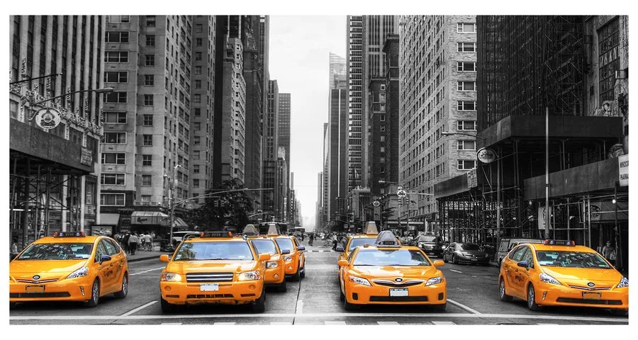 Wallmuralia Foto-obraz fotografie na skle Taxi New York 100x50 cm
