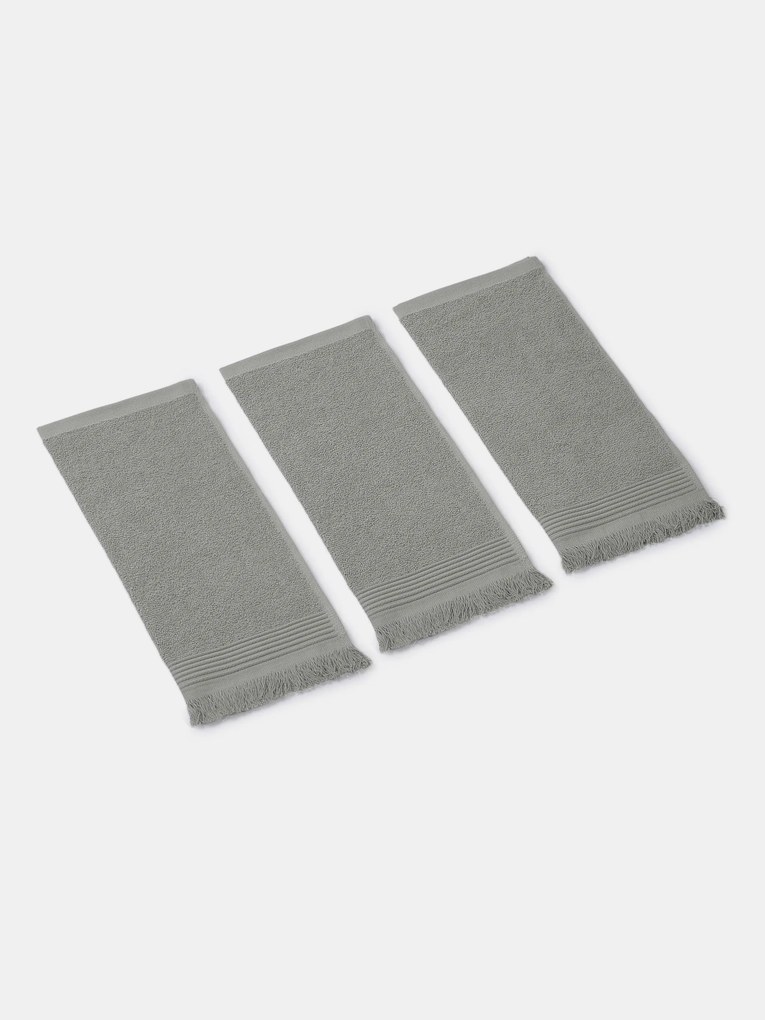 Sinsay - Sada bavlněných ručníků s třásněmi 3 pack - zelená