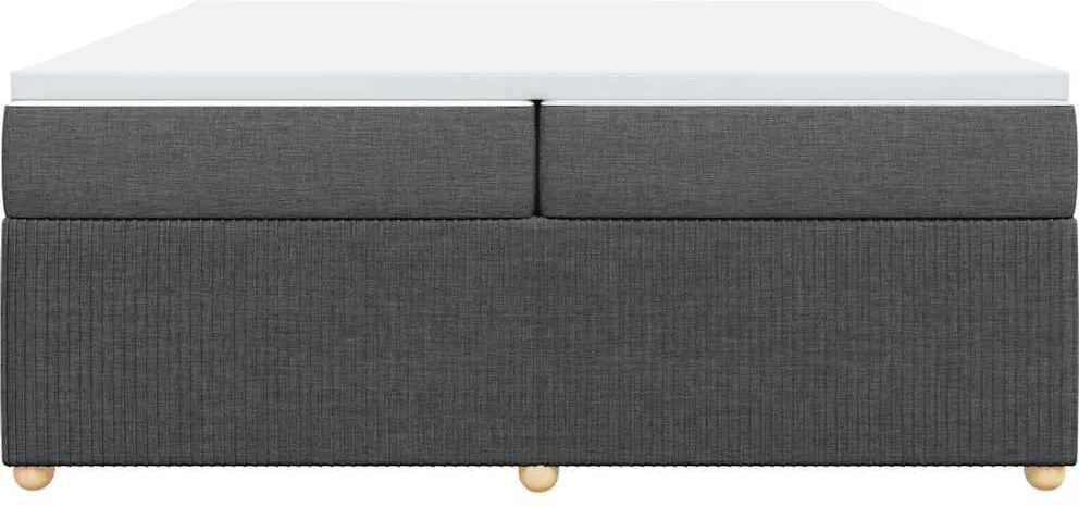Box spring postel s matrací tmavě šedá 200x200 cm textil 3285596