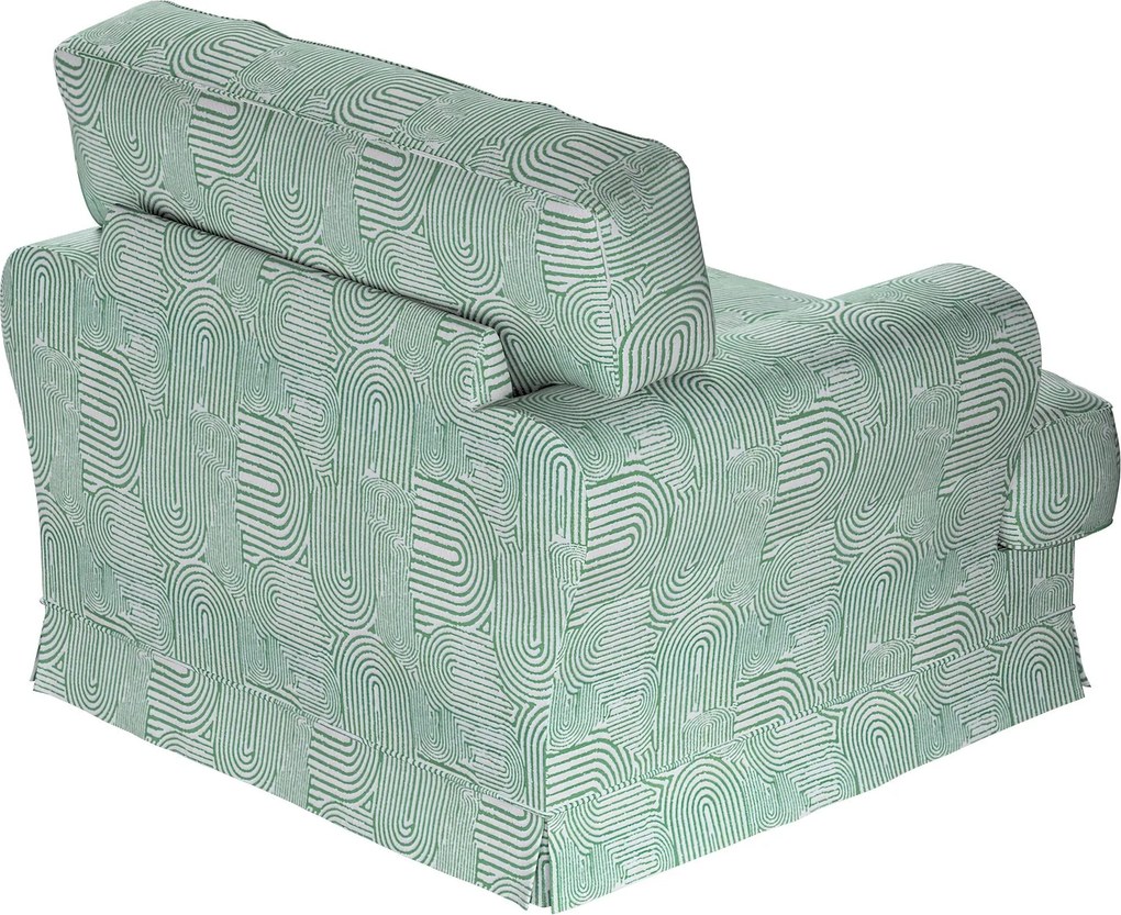 Potah na křeslo IKEA Ekeskog barva zelená látka pletený vzor, vzorované