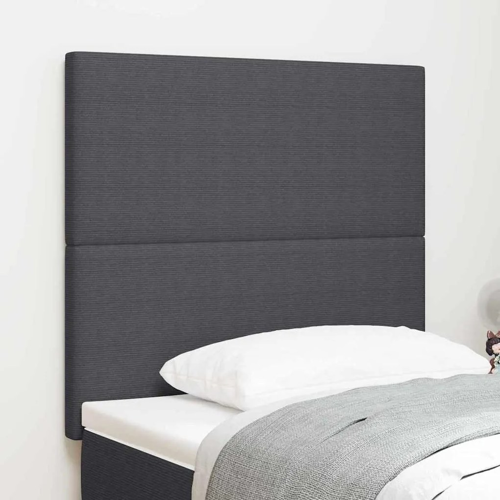 Čelo postele Tmavě šedá 80 cm Žebrovaná látka 3337713