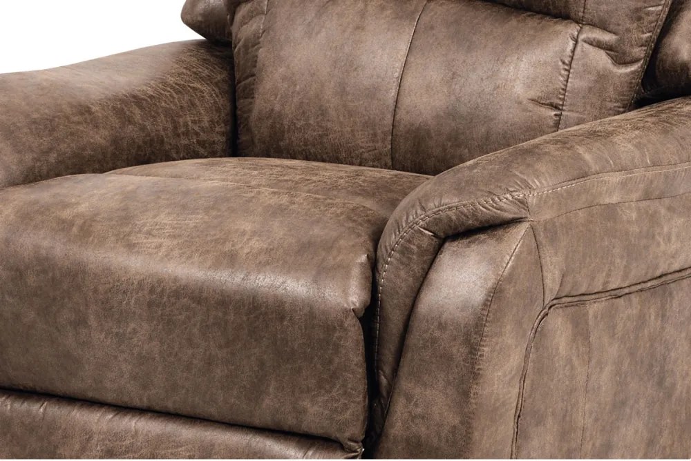 TV křeslo ISLA — hnědá, imitace broušené kůže