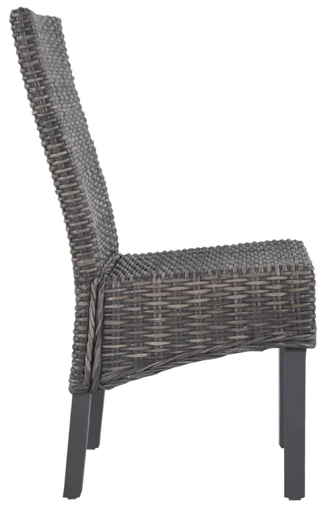 Jídelní židle 2 ks hnědé ratan kubu a mangovníkové dřevo - Default Title