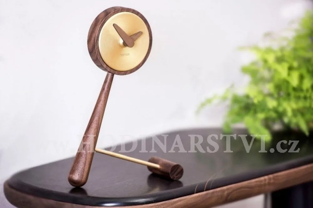 Designové stolní hodiny Nomon Small Puntero MPUNG Gold 26cm