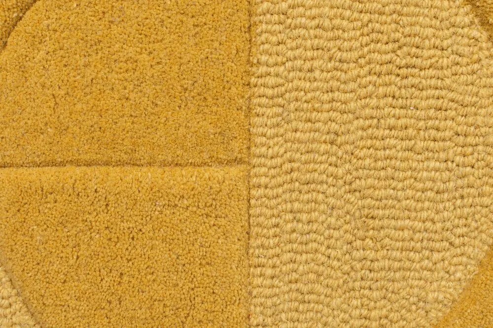 Flair Rugs, Kusový koberec Moderno Gigi Ochre kruh, 160x160 (průměr) kruh, žlutá, ložnice