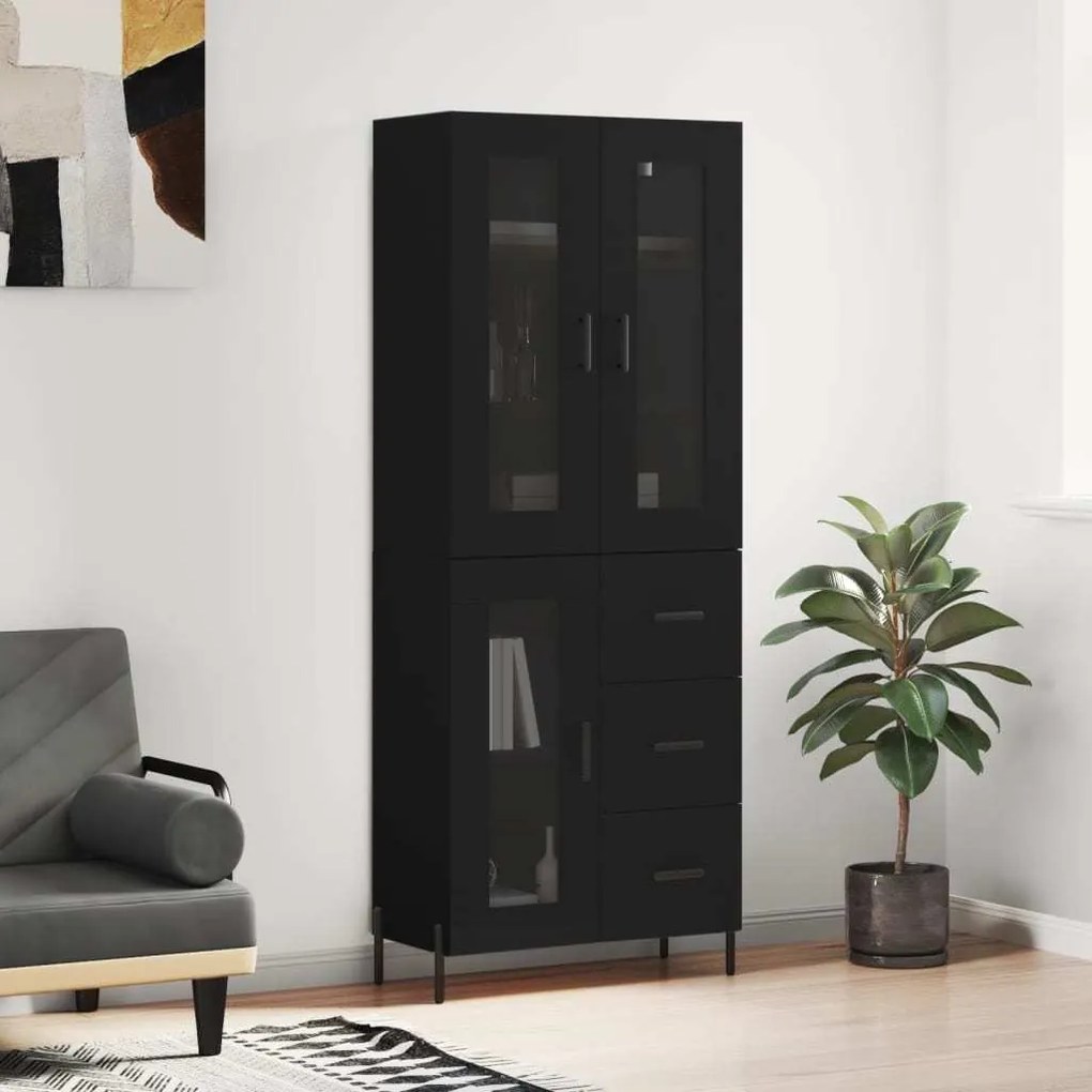 vidaXL Skříň highboard 69,5 x 34 x 180 cm kompozitní dřevo [3198601] Barva: šedá sonoma