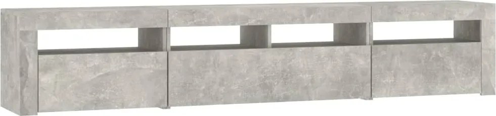 TV skříňka s LED osvětlením betonově šedá 210x35x40 cm 3152733