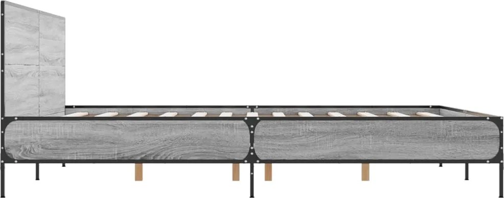 Rám postele šedý sonoma 140 x 200 cm kompozitní dřevo a kov 3280000