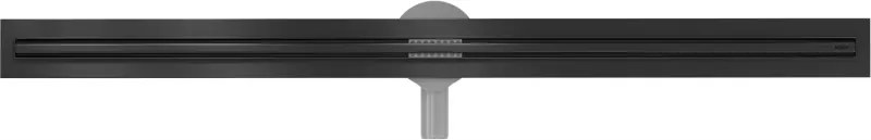 MEXEN Flat nerezový sprchový žlab s rotačním 360° sifonem 140 cm, vzor SLIM, černá matná, 1741140