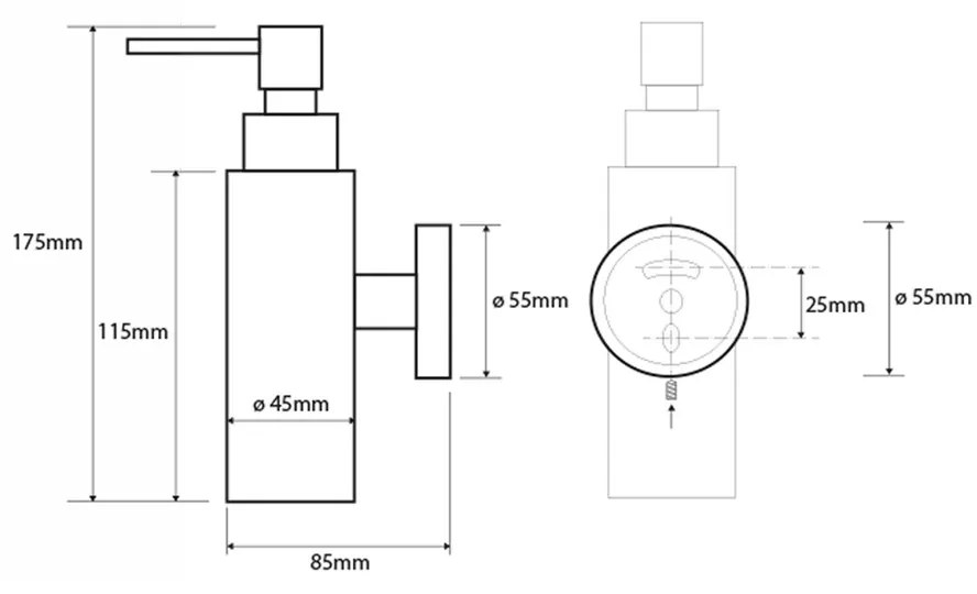 SAPHO XR104 X-Round dávkovač mýdla 150 ml, chrom