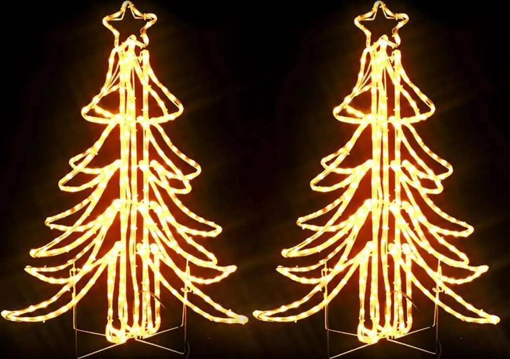 vidaXL Vánoční stromky 2 ks s teplými bílými LED 87 x 87 x 93 cm [3154297]