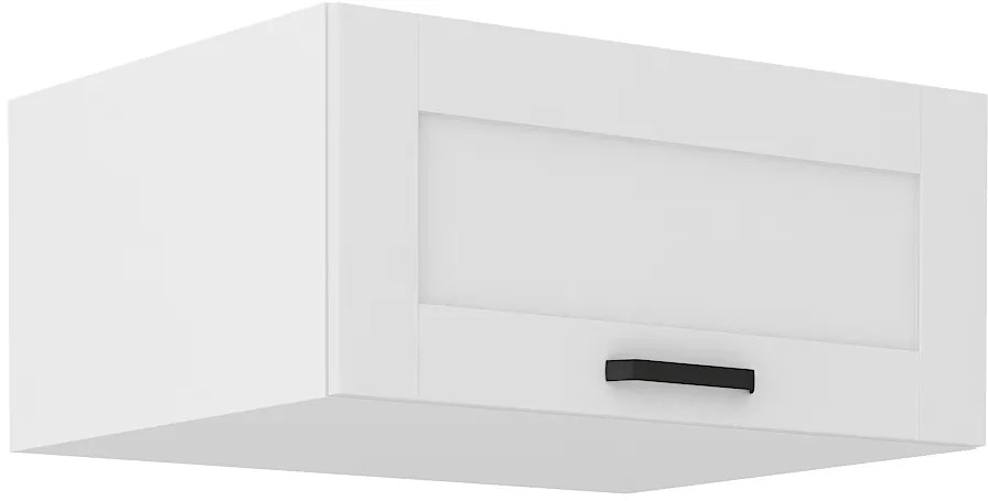 STL 80 cm skříňka horní jednodveřová (otevírání nahoru, hloubka 57 cm) LUNA Barevné provedení LUNA: Bílá / Prachově šedá