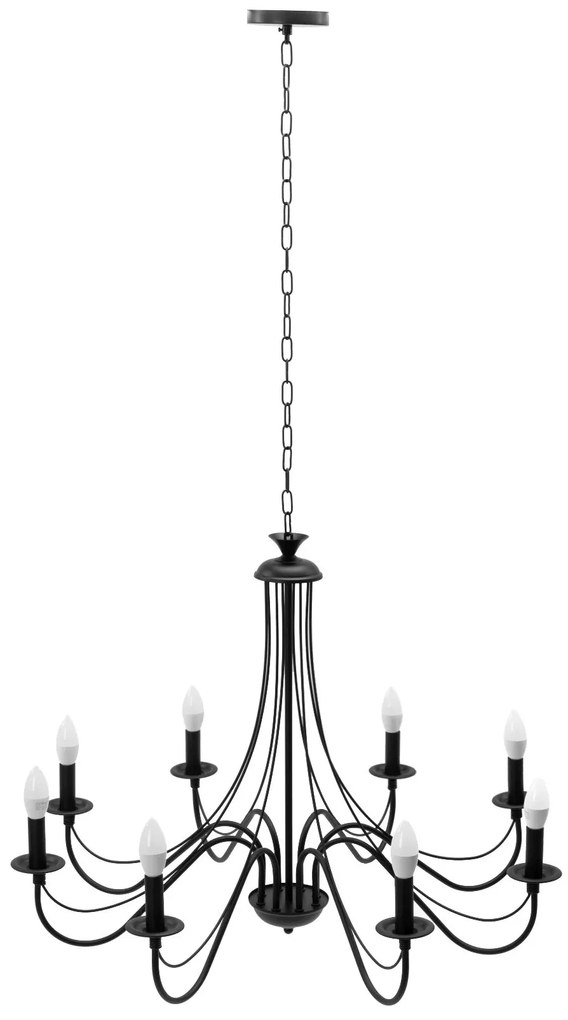 Toolight - Závěsné svítidlo 8xE14 60W APP210-3CPR, černá, OSW-08147